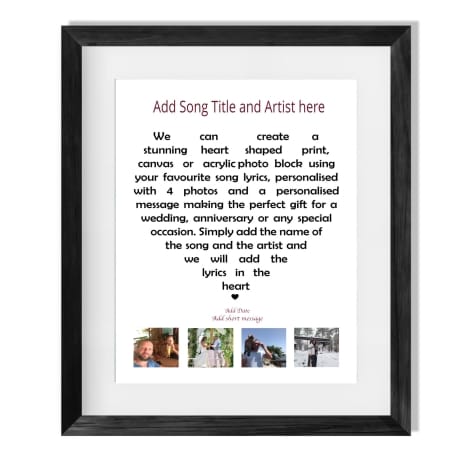 Song Lyric Gifts | Personalised & Framed Prints | Write From The Heart